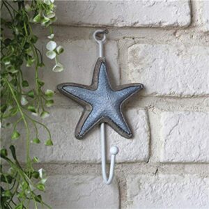 Kyien Set of 4 Beach Themed Wall Hooks Decorative Starfish Sailboat Fish Seahorse Hangers for Coat Towel Clothes