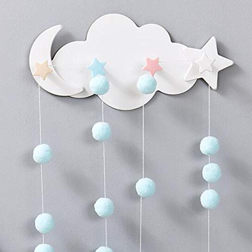 Auch Decorative Wall Mounted Hooks Rack for Hanging Coats Scarves Bags Purses Hats Towels Rails for Children's Room Living Room Organizer（4 Hooks)