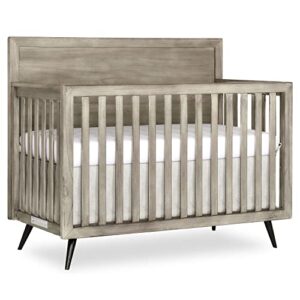 evolur stilnovo mid century 4-in-1 convertible crib in windsor oak grey, greenguard gold certified , 56x30.25x47 inch (pack of 1)