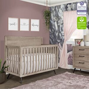 Evolur Stilnovo Mid Century 4-in-1 Convertible Crib in Windsor Oak Grey, Greenguard Gold Certified , 56x30.25x47 Inch (Pack of 1)