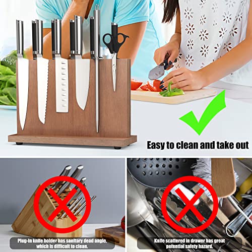 Magnetic Knife Storage Holder for Kitchen, Magnetic Knife Block Holder Stand Rack, Knife Organizer Shelf Rack with Strong Enhanced Magnets Multifunctional, Cutlery Knives Display Stand shelf