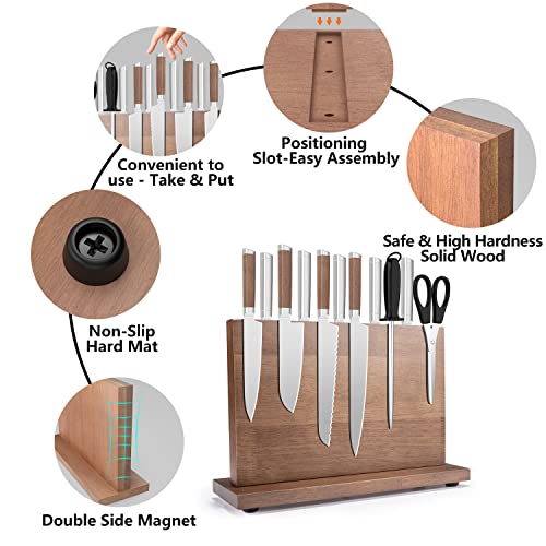 Magnetic Knife Storage Holder for Kitchen, Magnetic Knife Block Holder Stand Rack, Knife Organizer Shelf Rack with Strong Enhanced Magnets Multifunctional, Cutlery Knives Display Stand shelf