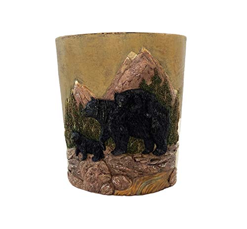 Mountain Bear Wastebasket - Trash Can