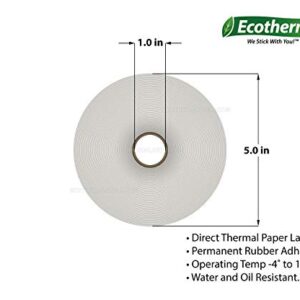 Ecotherm 2.25x3 Thermal Labels - 840 Paper Stickers Per Roll - 6 Rolls - fits Zebra LP2824, LP2844, GC420, GK420, GX430, ZD220, ZD410, ZD420, ZD500, ZD620, ZP-500, GT800 Direct Thermal Printers