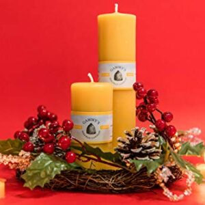 2"x5" Smooth Beeswax Pillar - 100% Pure Beeswax, hand-poured and family-run - by Gammy's Beezwax Candles