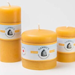 2"x5" Smooth Beeswax Pillar - 100% Pure Beeswax, hand-poured and family-run - by Gammy's Beezwax Candles