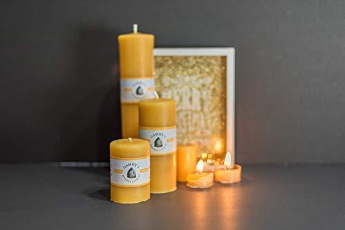 2"x5" Smooth Beeswax Pillar - 100% Pure Beeswax, hand-poured and family-run - by Gammy's Beezwax Candles