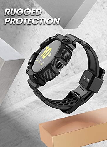 SUPCASE [Unicorn Beetle Pro] Series Case for Galaxy Watch Active 2, Rugged Protective Case with Strap Bands for Galaxy Watch Active 2 [44mm] 2019 Release (Black)