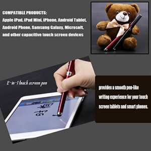 Ancolo Personalized Pens with Stylus -10 pcs/pack Custom Printed Name Pens with Black Ink - Imprinted with Logo or Slogan/phone number/address - Perfect for advertising (Red)