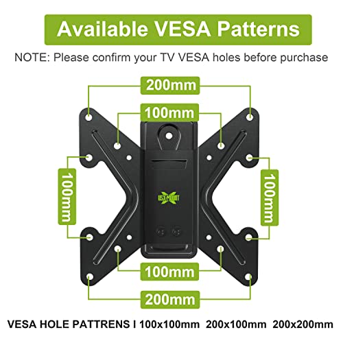 USX MOUNT TV Wall Monitor Mount Fits for Most 26-42 Inch TVs Monitors, Holds up to 66lbs, TV Monitor Mount Bracket with Adjustable Tilt Swivel, Max VESA 200x200mm