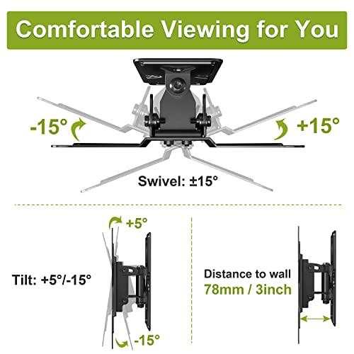 USX MOUNT TV Wall Monitor Mount Fits for Most 26-42 Inch TVs Monitors, Holds up to 66lbs, TV Monitor Mount Bracket with Adjustable Tilt Swivel, Max VESA 200x200mm