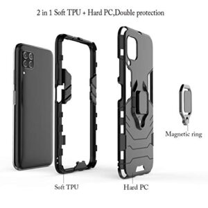 EasyLifeGo for Huawei P40 lite/Huawei Nova 7i Kickstand Case with Tempered Glass Screen Protector [2 Pieces], Hybrid Heavy Duty Armor Dual Layer Anti-Scratch Case Cover, Red