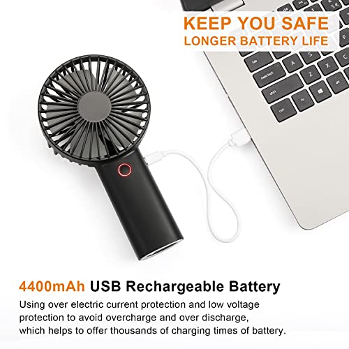 YunTuo Portable Handheld Fan, 4400mAh Battery Operated Rechargeable Personal Fan, 6-15 Hours Working Time for Outdoor Activities, Summer Gift for Men Women