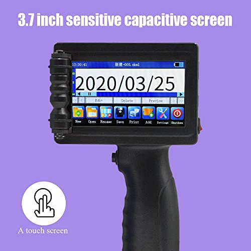 TOAUTO Portable Intelligent Upgraded Handheld Inkjet Printer HP-003 with 3.7 Inch LED Touch Screen Quick-Drying Inkjet Coding Machine for Code Date Label (Support 14 Languages & 3 Print Precision)