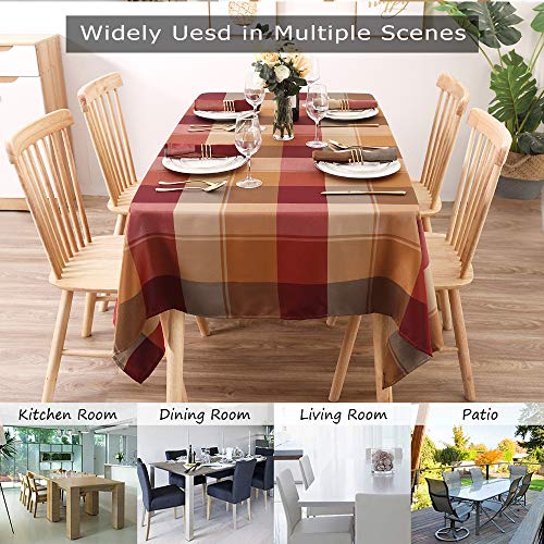 Rectangle Tablecloth, Red Tablecloth for Rectangle Tables 60 x 84 Waterproof Table Cover Spill Proof Wrinkle Resistant Table Protector for Outdoor and Kitchen Dining Room(60"x84",6-8 Seats,Red)-M