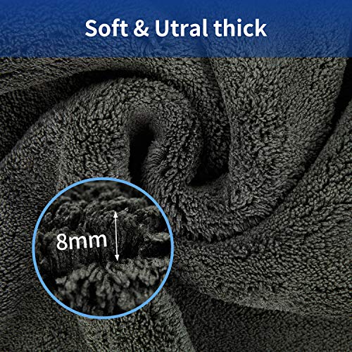 BMLEI Microfiber Car Cleaning Cloths,1200 GSM Ultra Thick Microfiber Towels for Cars, Soft Car Drying Towel for Washing, Polishing and Auto Detailing 16'' x 16'' (3 Pack)