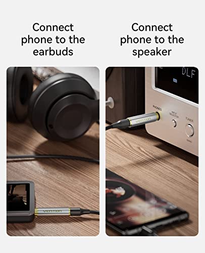 VENTION 3.5mm to 2.5mm Audio Adapter, 3.5mm Female to 2.5mm Male Audio Converter, Gold-Plated Audio Jack Connector, 3.5 to 2.5 Stereo/Mono Auxiliary Plug for Headphones Earphones Speakers (2 Pack)