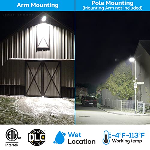 TORCHSTAR LED Barn Light 83W, Dusk to Dawn Area Lights with Photocell, Outdoor Yard Area Light, Security Flood Lights, ETL Listed, 120-277V, 3 Years Warranty, Wet Location, 5000K Daylight, Bronze