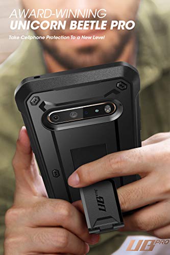 SUPCASE Unicorn Beetle Pro Series Case Designed for LG V60 ThinQ (2020 Release),Full-Body Rugged Holster & Kickstand Case with Built-in Screen Protector (Black)