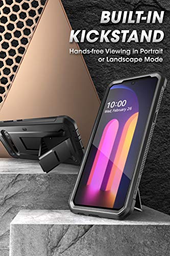 SUPCASE Unicorn Beetle Pro Series Case Designed for LG V60 ThinQ (2020 Release),Full-Body Rugged Holster & Kickstand Case with Built-in Screen Protector (Black)