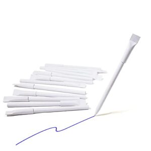 zog kraft paper barrel writing pen,eco-friendly pens,ballpoint pen 1.0mm fine point pen,blue ink 10pcs (white)