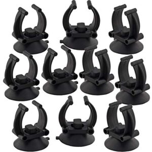 oiiki 10 pcs aquarium heater suction cups with clips, air hose tube holders clamps for fish tank (black)