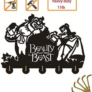 Beauty and The Beast Wall Key Rack Holder Wall Hooks Wall Hanger Coat Rack Keys Bags Clothes Multi-Purpose Hooks