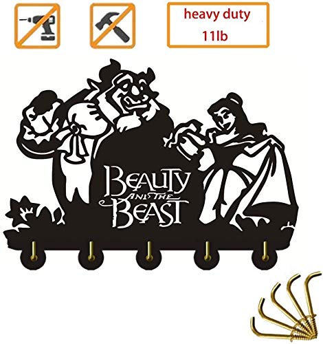 Beauty and The Beast Wall Key Rack Holder Wall Hooks Wall Hanger Coat Rack Keys Bags Clothes Multi-Purpose Hooks