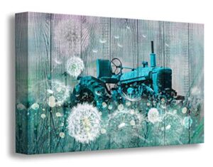 mofutinpo bathroom teal decor dream tractors dandelion canvas wall art farmhouse room decor for bedroom walls aesthetic house wall decor 12x16 inches