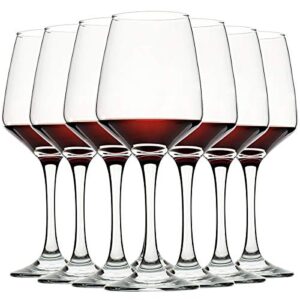 wine glasses set of 8, 12oz, lead-free, clear, durable glassware