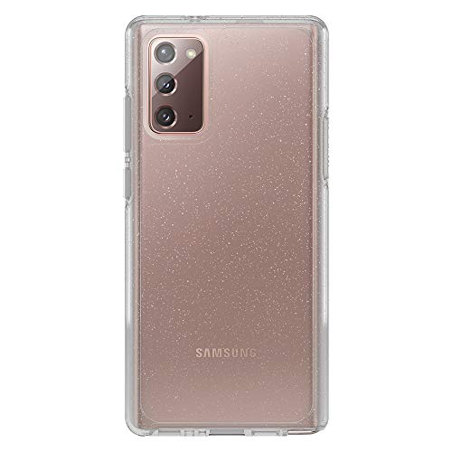 OtterBox Galaxy Note20 5G Symmetry Series Case - STARDUST (SILVER FLAKE/CLEAR), ultra-sleek, wireless charging compatible, raised edges protect camera & screen