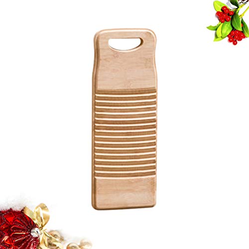 Hemoton Bamboo Wood Washing Clothes Washboard Laundry Washboard Hand Wash Board for Home Laundry Supplies S