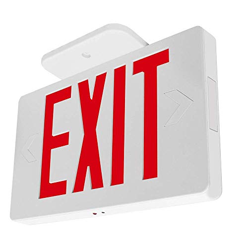 Litufine Ultra Slim LED Exit Sign, Red Letter Emergency exit Lights, 120V-277V Universal Mounting Double Face (1-Pack)