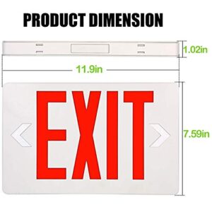 Litufine Ultra Slim LED Exit Sign, Red Letter Emergency exit Lights, 120V-277V Universal Mounting Double Face (1-Pack)