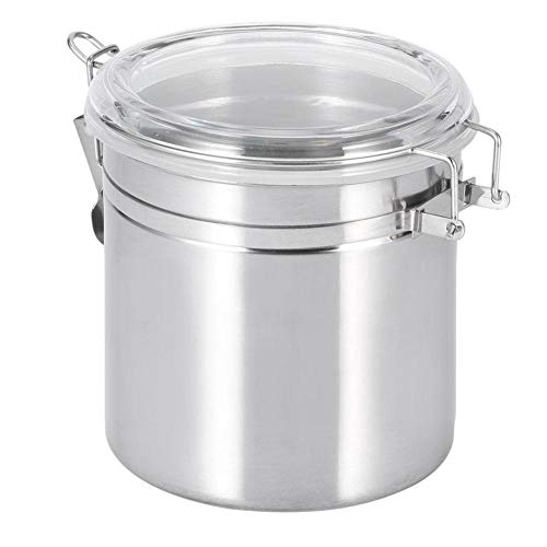 Transparent stainless steel metal lid storage container, rust-proof storage container for the kitchen at home(12.5 * 13)