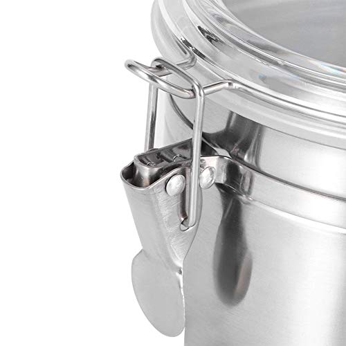 Transparent stainless steel metal lid storage container, rust-proof storage container for the kitchen at home(12.5 * 13)