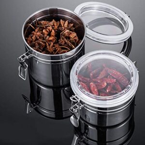 Transparent stainless steel metal lid storage container, rust-proof storage container for the kitchen at home(12.5 * 13)