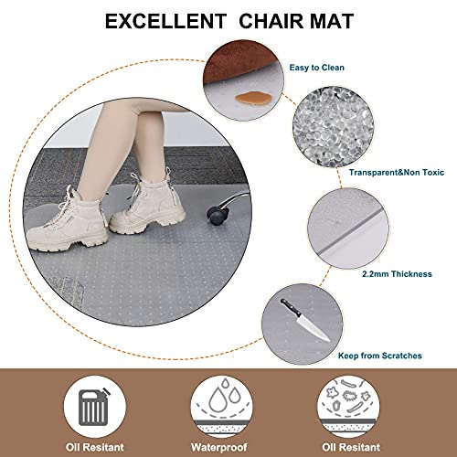 New Chair Mat for Carpeted Floor Low Pile Office and Home Use Thick and Sturdy Transparent Desk Chair mat for Carpets Size 36" X 48" with Lip