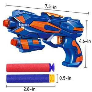 POKONBOY 4 Pack Blaster Guns Compatible with Nerf Guns Bullets, Toy Guns for Boys Girls with 80 Pack Foam Refill Darts, Hand Gun Toys for 6+ Year Old Kids Birthday Christmas