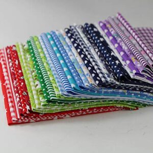 aufodara 30pcs Colorful Fabric Cotton Craft Fabrics Bundles Squares Patchwork 10"x10" (25cm x 25cm) Quilting DIY Handmade Sewing Scrapbooking