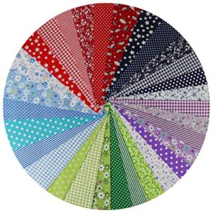 aufodara 30pcs Colorful Fabric Cotton Craft Fabrics Bundles Squares Patchwork 10"x10" (25cm x 25cm) Quilting DIY Handmade Sewing Scrapbooking