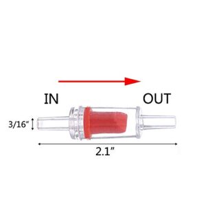 Aquarium Air Tubing Accessories Non-Return Valves,Check Valve for 3/16 '' Fish Tank Air Line (Red 12 pcs)