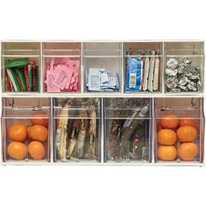 Deflecto Interlocking Multi Storage Organizer Tilt Bin, 6.5" x 23.6" x 5.3", White