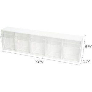 Deflecto Interlocking Multi Storage Organizer Tilt Bin, 6.5" x 23.6" x 5.3", White