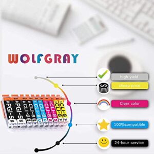 Wolfgray Compatible Ink Cartridges Replacement for Canon PGI-5 CLI-8 PIXMA IP5200R IP3300 IP3500 IP4200 IP4300 IP4500 IP5200 MP500 MP510 MP520 MP600 MP800 MP830 MP950 MP960 MP970 MX700 MP530 MX850