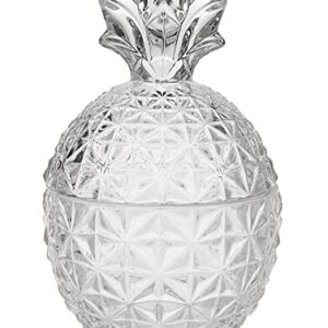 Crystal Glass Pineapple Embossed Candy Jar Candy Dish Food Storage Jar with Lid