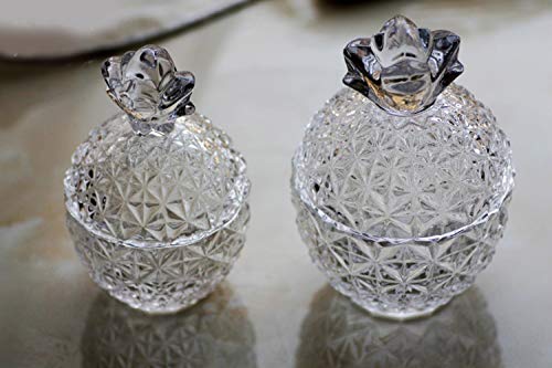 Crystal Glass Pineapple Embossed Candy Jar Candy Dish Food Storage Jar with Lid