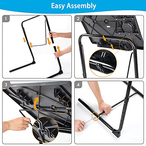 LORYERGO TV Tray - TV Table, Folding Table Trays, w/6 Height & 3 Tilt Angle, w/Cup Holder, Dinner Tray for Eating on Couch, Laptop, Bed & Couch