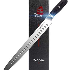 TUO Slicing Carving Knife 12 inch - Slicing Carving Knife for Brisket Turkey Meat German Steel with Full Tang Pakkawood Handle - FALCON SERIES with Gift Box