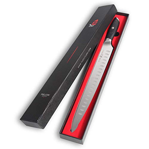 TUO Slicing Carving Knife 12 inch - Slicing Carving Knife for Brisket Turkey Meat German Steel with Full Tang Pakkawood Handle - FALCON SERIES with Gift Box